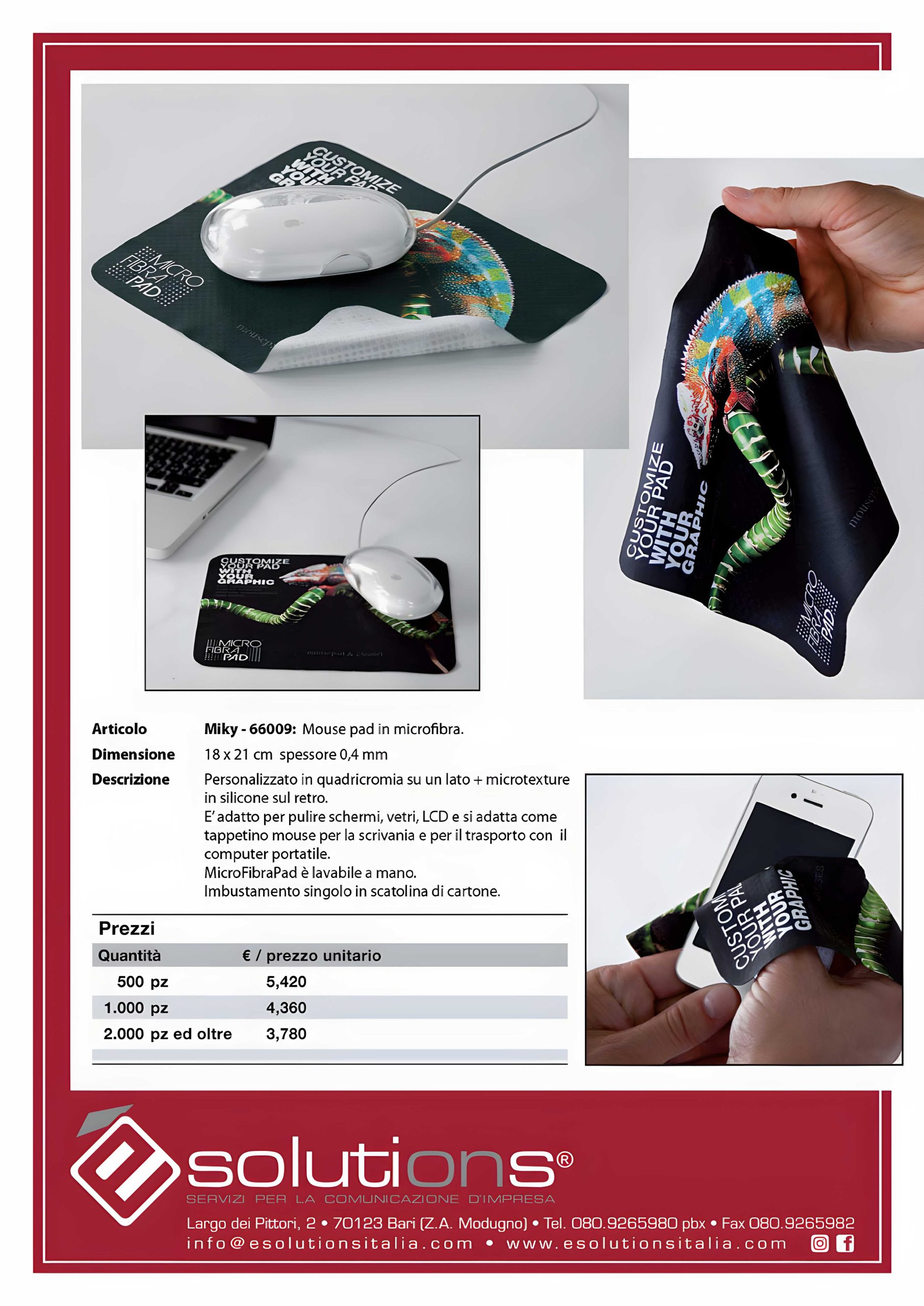 Mouse pad personalizzabile Bari | E-Solutions italia